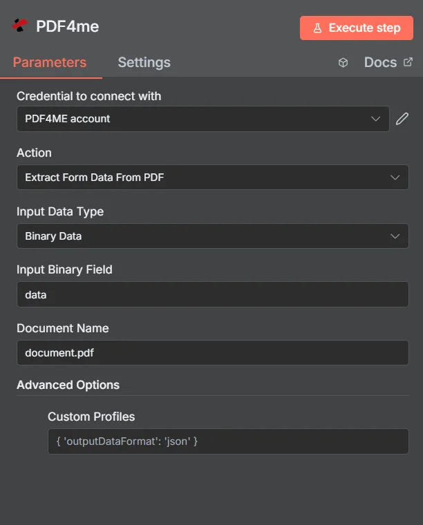 Extract Form Data From PDF using n8n action | PDF4me